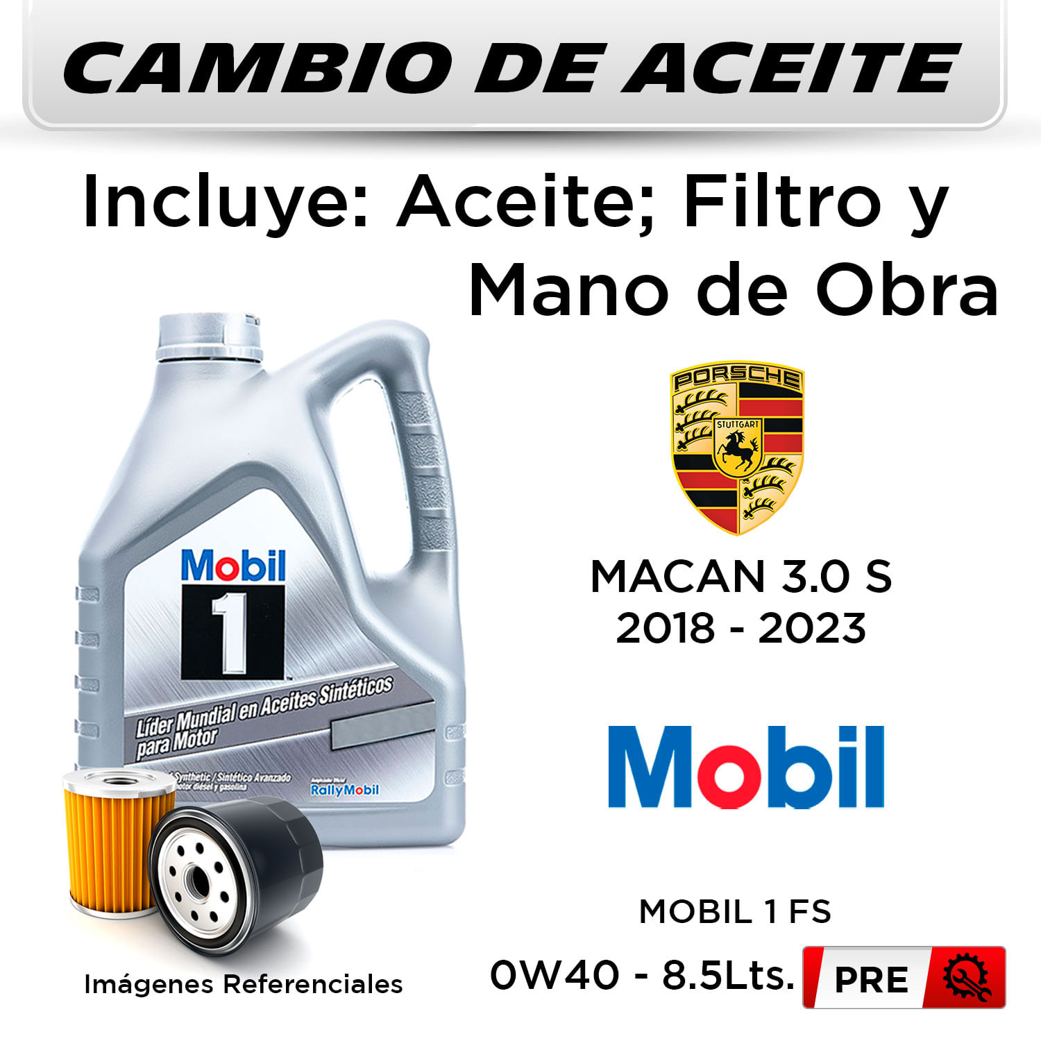 CAMBIO DE ACEITE PORSCHE MACAN 3.0 S 2018 - 2023 - | MOBIL 1 FS 0W40 4 ...